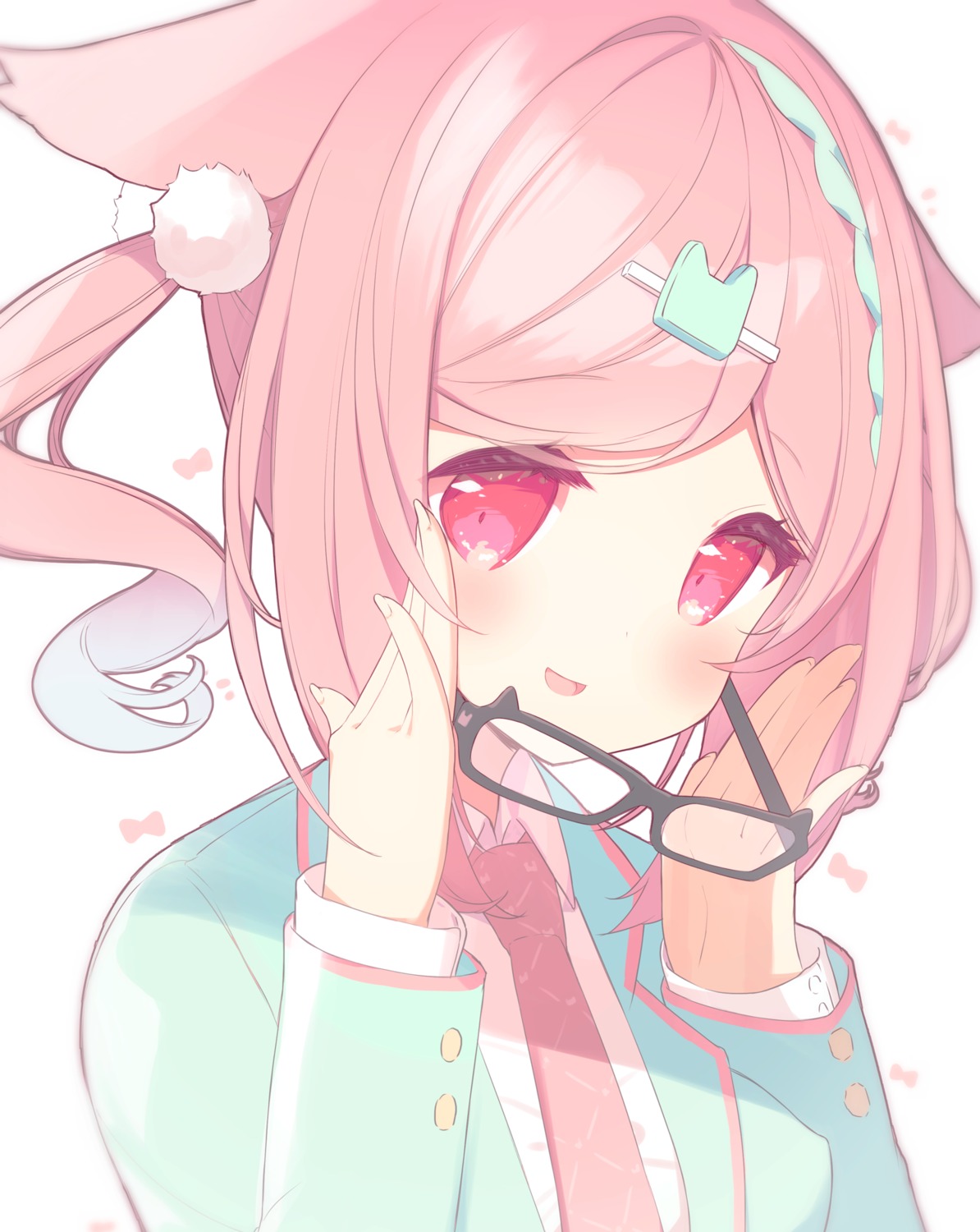 p19 amamiya aki animal ears kitsune megane seifuku | #1147842 | yande.re